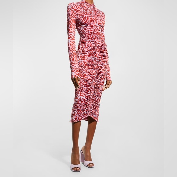 A.L.C. | Dresses | Alc Ansel Floral Ruched Bodycon Midi Dress | Poshmark